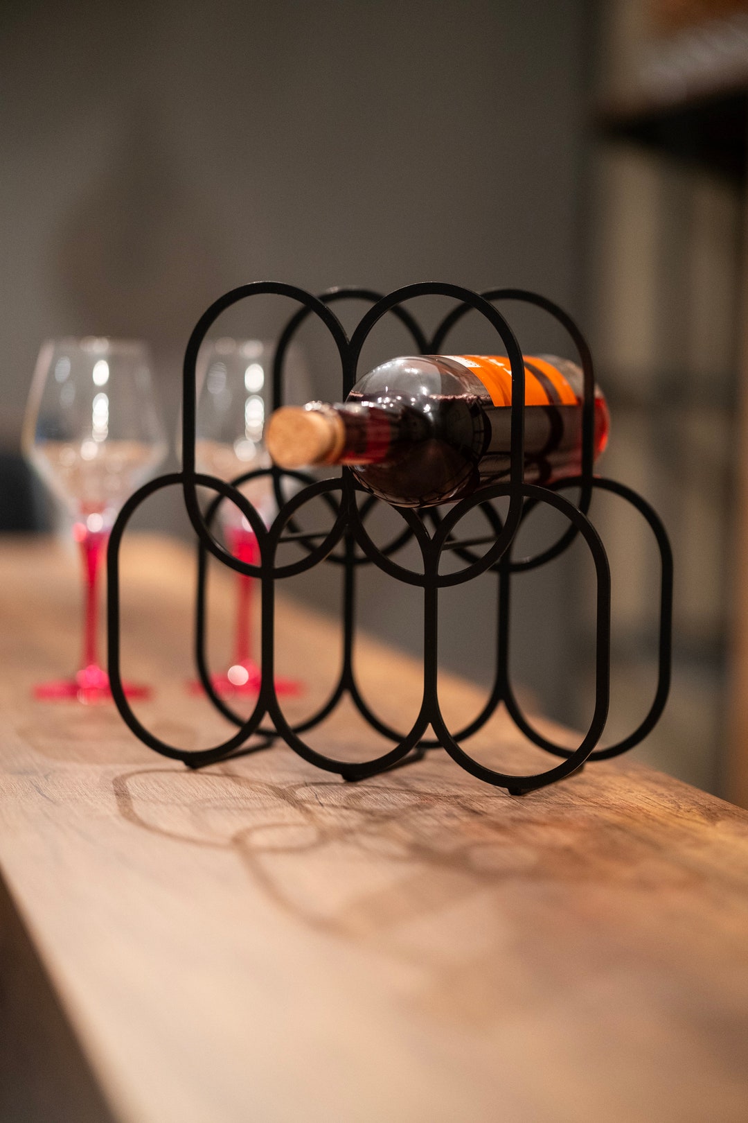 Stylish Metal Wine Rack, 5-piece Wine Rack for Table, Elegant Wine ...