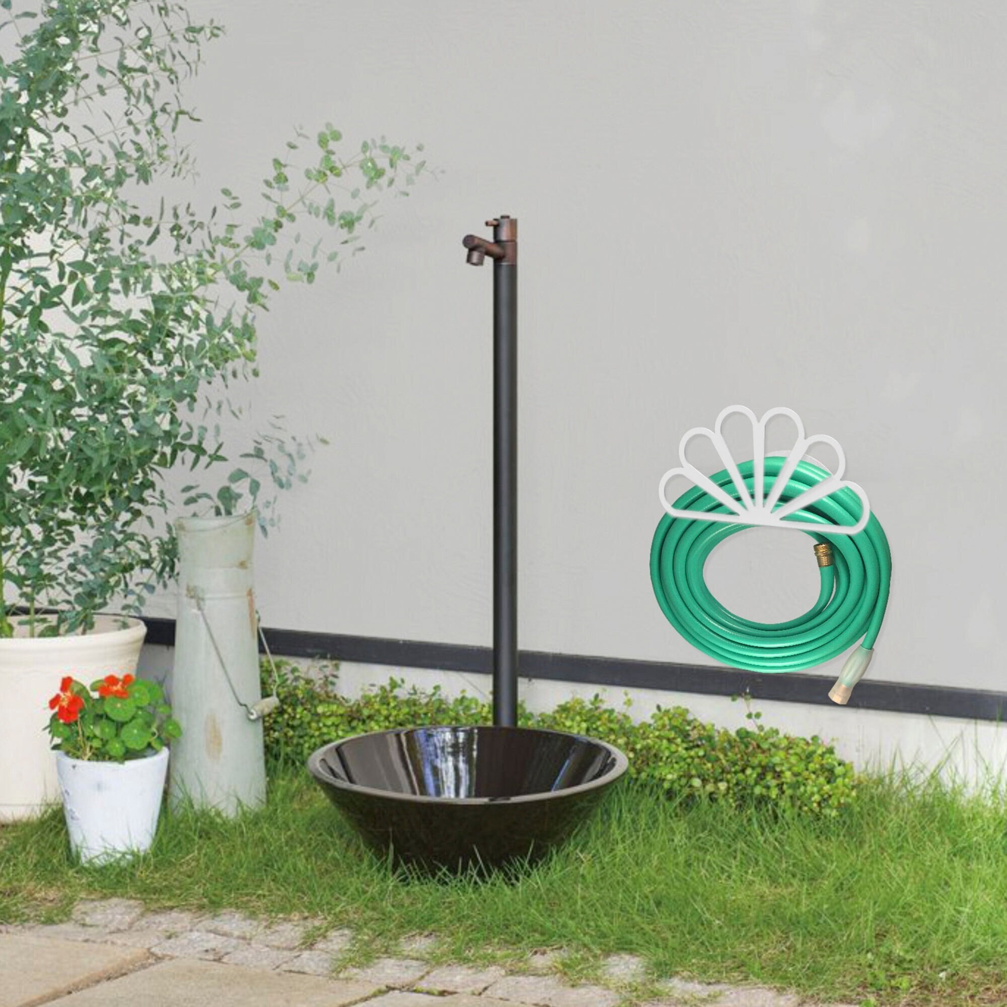 Stylish Metal Hose Storage Solution for Gardens, Functional Decor ...