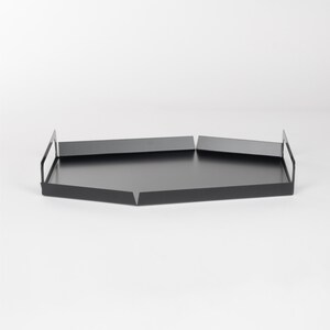 Sleek Contemporary Metal Serving Tray With Handles, Modern Serving Tray ...