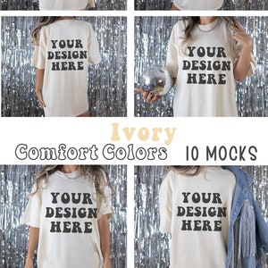Ivory Comfort Colors Mockup Bundle Front and Back Trendy Comfort Color ...