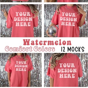 Watermelon Comfort Colors Mockup Bundle Front and Back Trendy Comfort ...