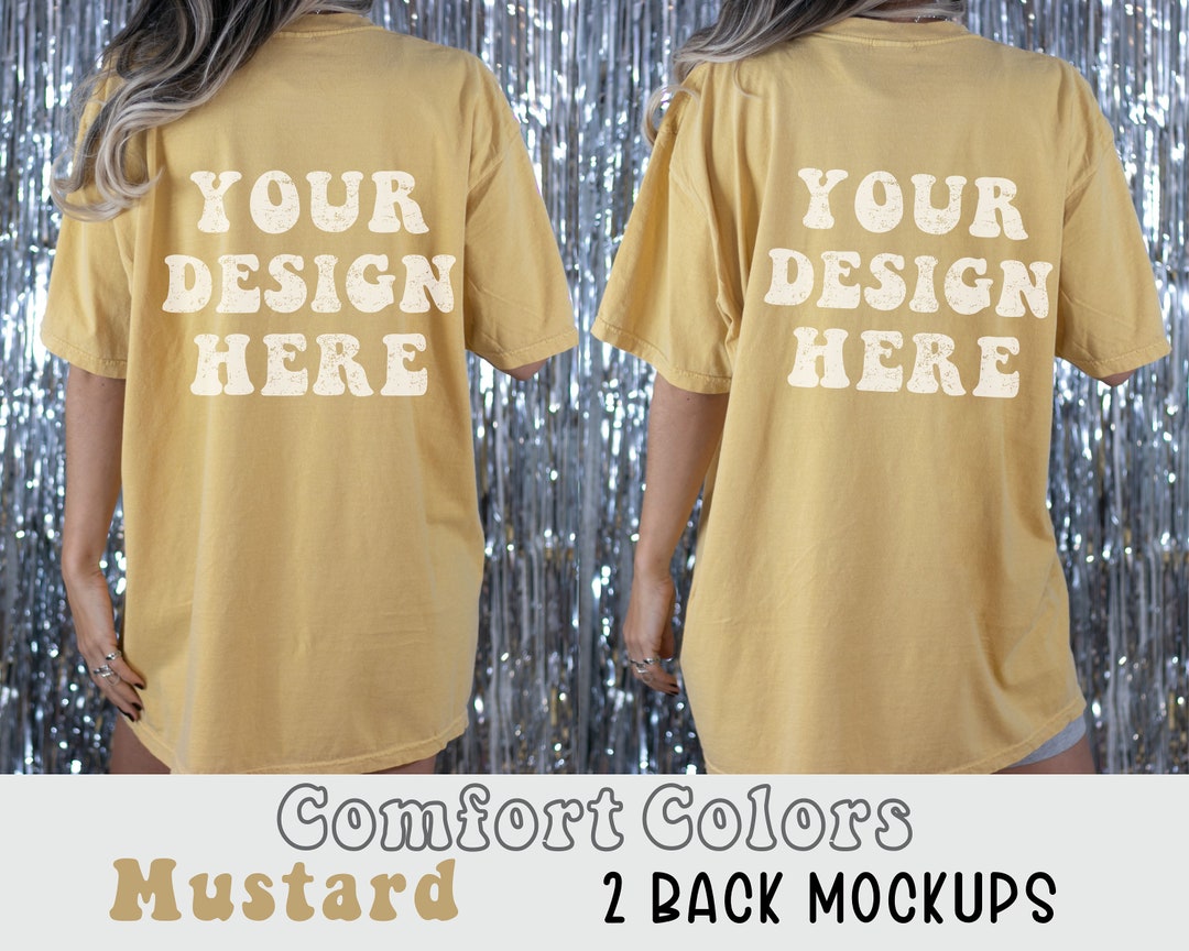 Mustard Comfort Colors Back Mockup Bundle Trendy Comfort Color Mock ...