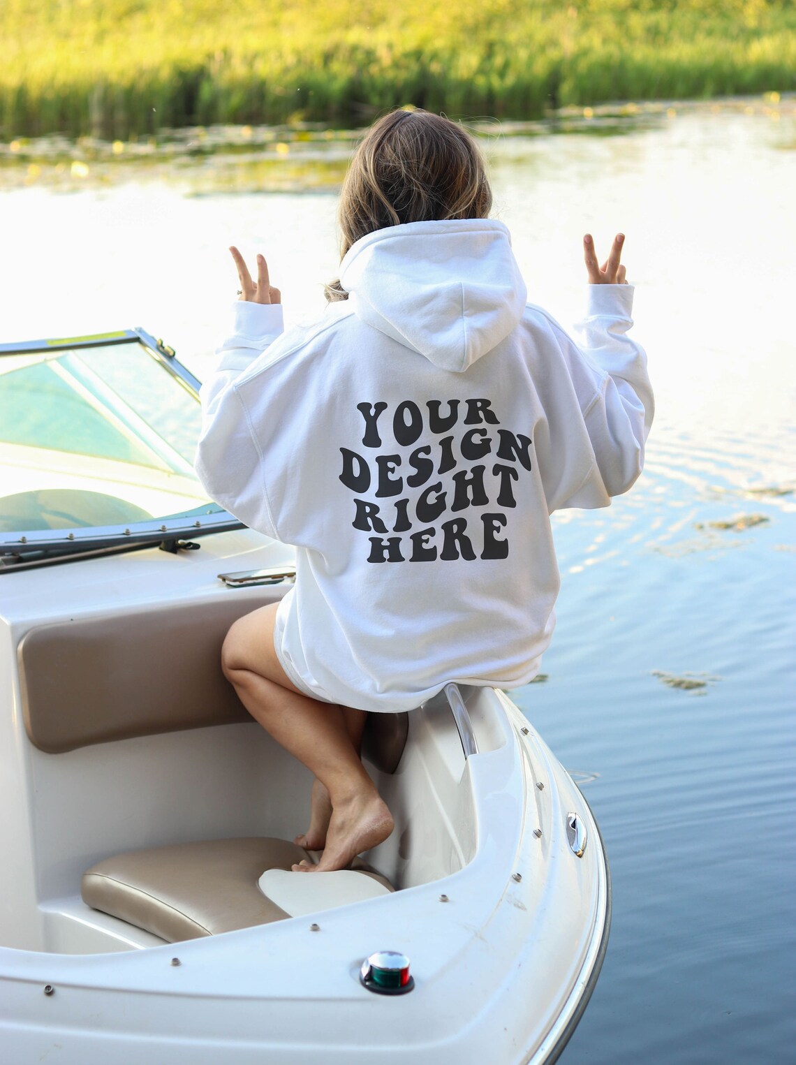 Sunset White Hoodie Mockup Gildan 18500 White Mockup Back Hoodie Mock ...