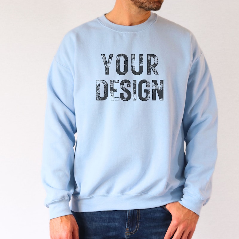 Plain Blue Hoody Sweater - Etsy