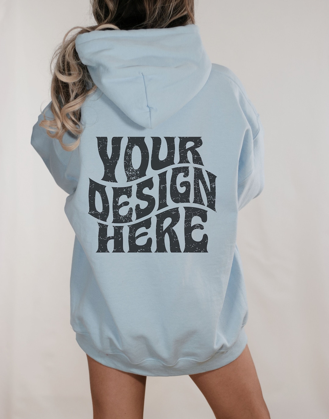 Back of Hoodie Mockup Gildan 18500 Mockup Light Blue Mock up Trendy ...