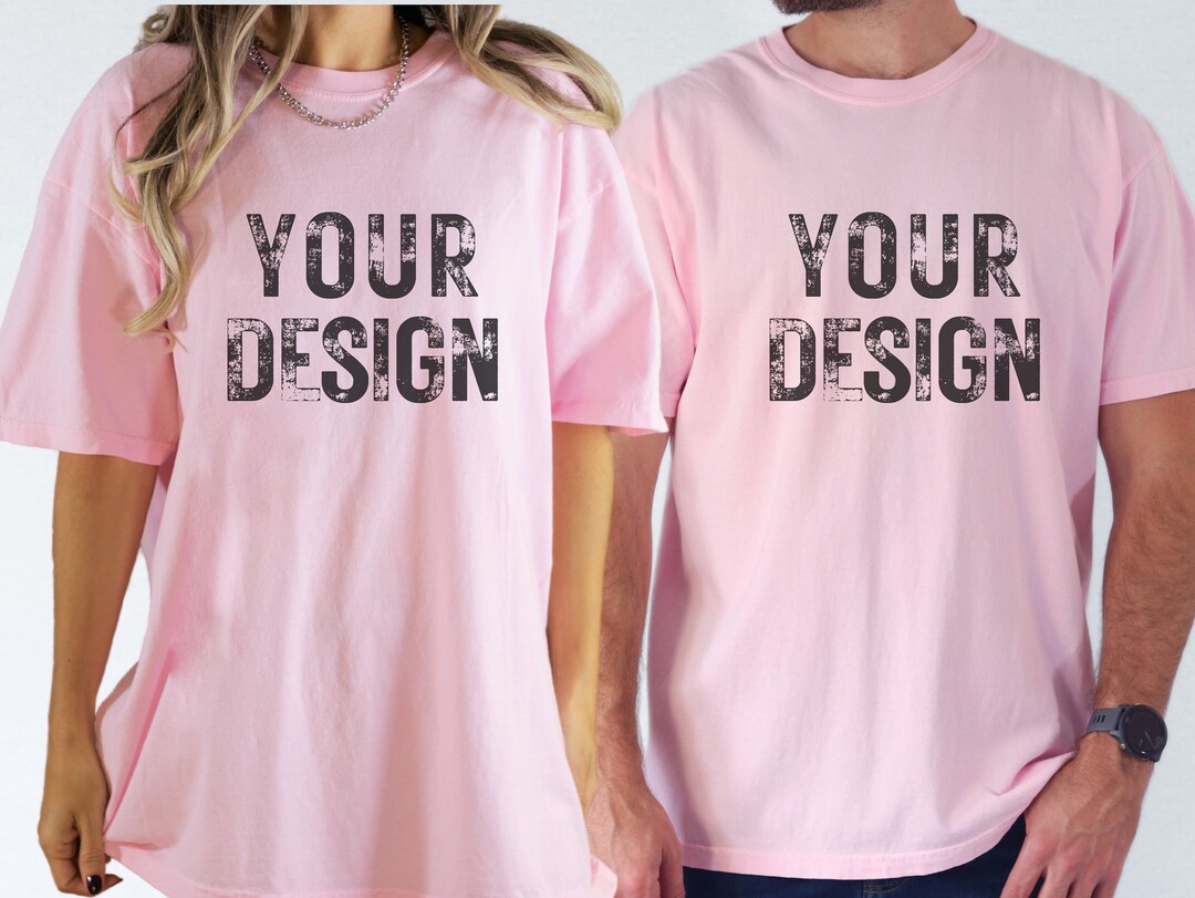 Pink Couples Mockup, Comfort Color 1717 Mockup Blossom, Group Tshirt ...