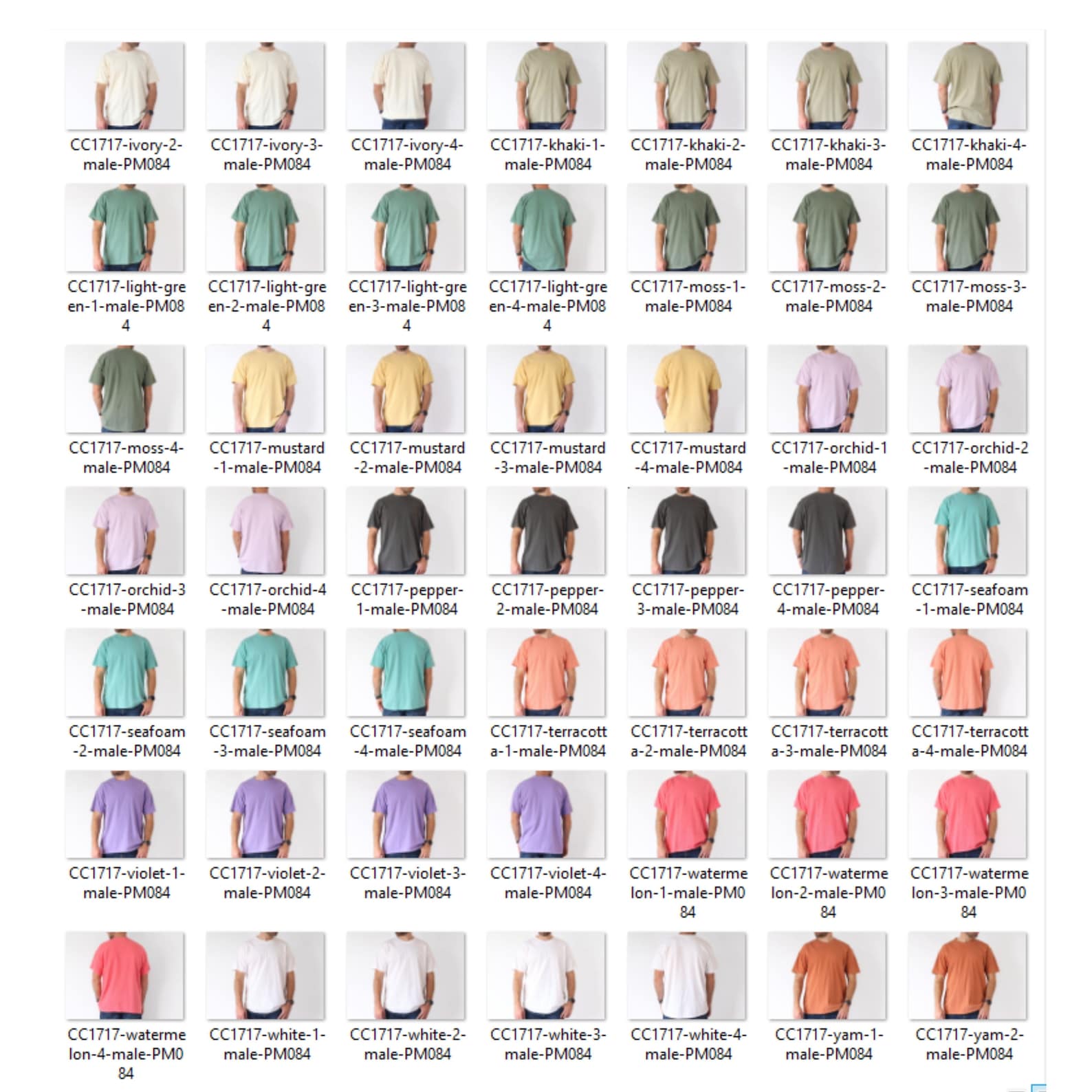 Male Comfort Colors 1717 Mockup Bundle Front & Back, 25 Colors, CC1717 ...