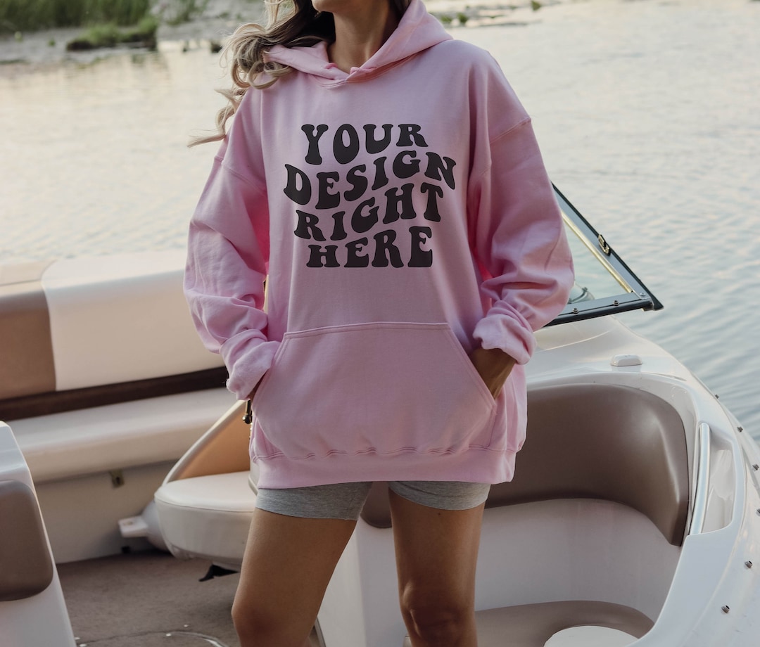 Light Pink Hoodie Mockup Light Pink Mockup Gildan 18500 Mockup Pink ...