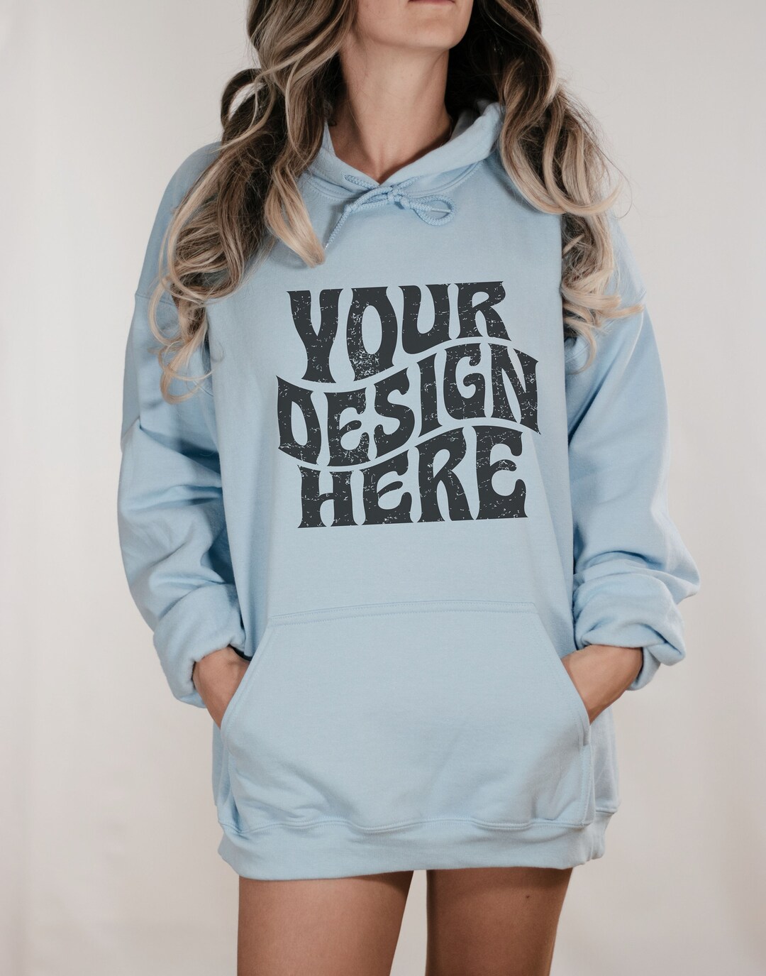Light Blue Hoodie Mockup Gildan 18500 Mockup Light Blue Mock up Trendy ...