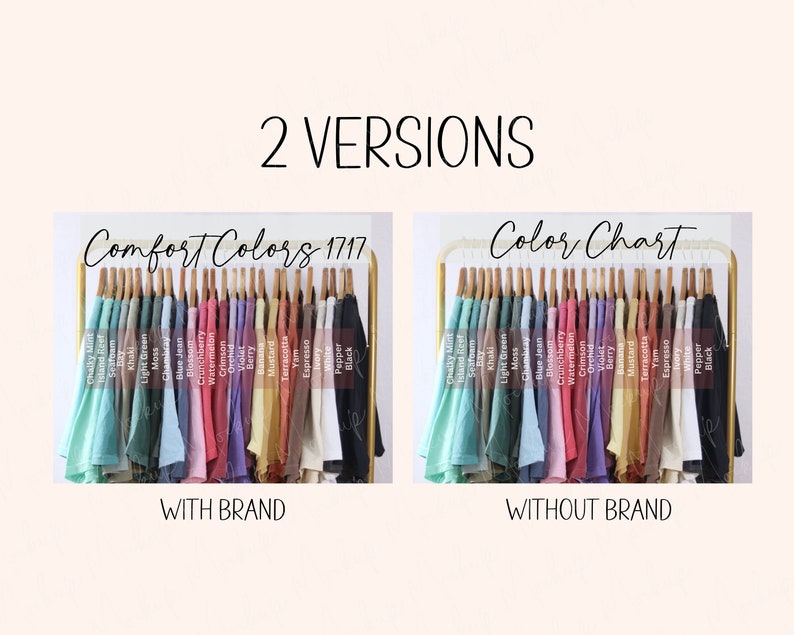 Comfort Colors Color Chart Bundle | CC 1717 Color Chart | C1717 Color ...