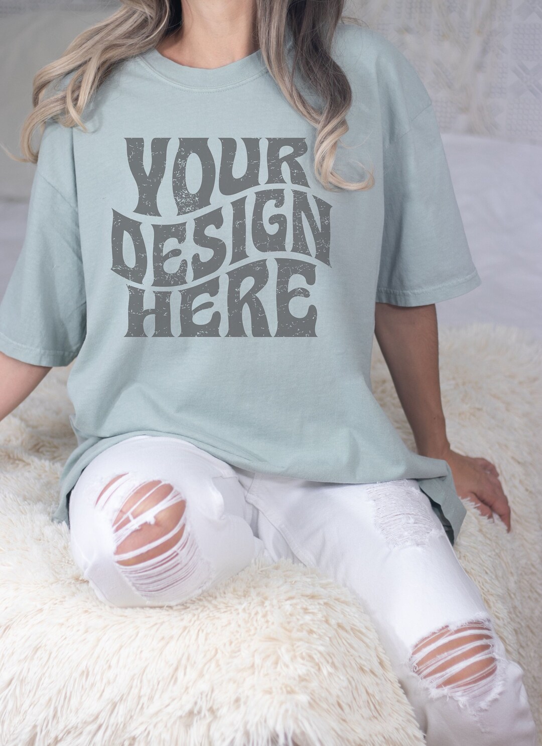 Bay Comfort Colors Mockup, Preppy Aesthetic Spring Summer, Grey Trendy ...