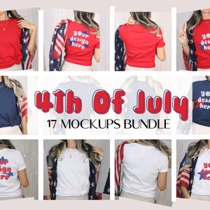 Mockup Bundle 4th of July, Bella Canvas White Mockup Front and Back ...