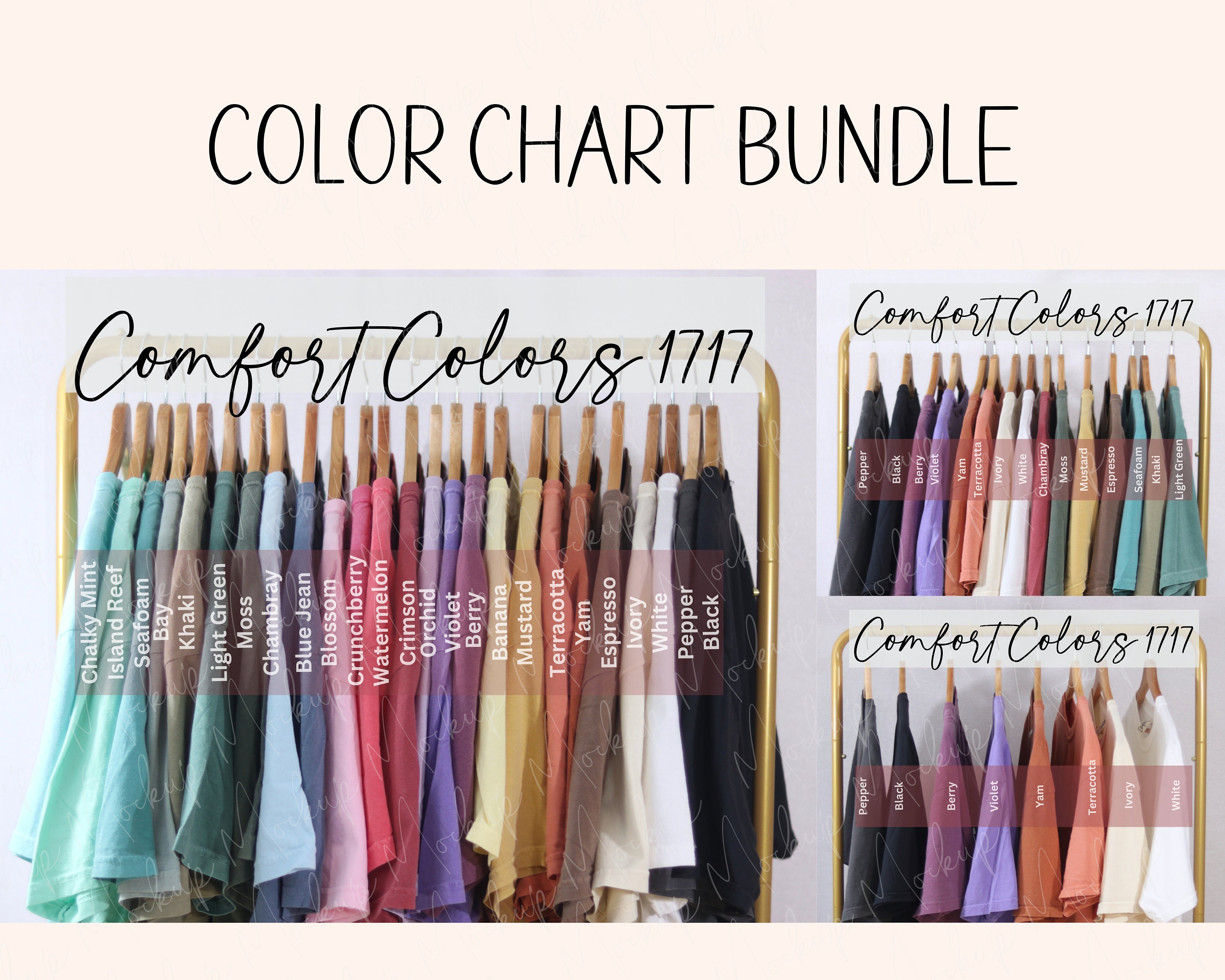 Comfort Colors Color Chart Bundle | CC 1717 Color Chart | C1717 Color ...