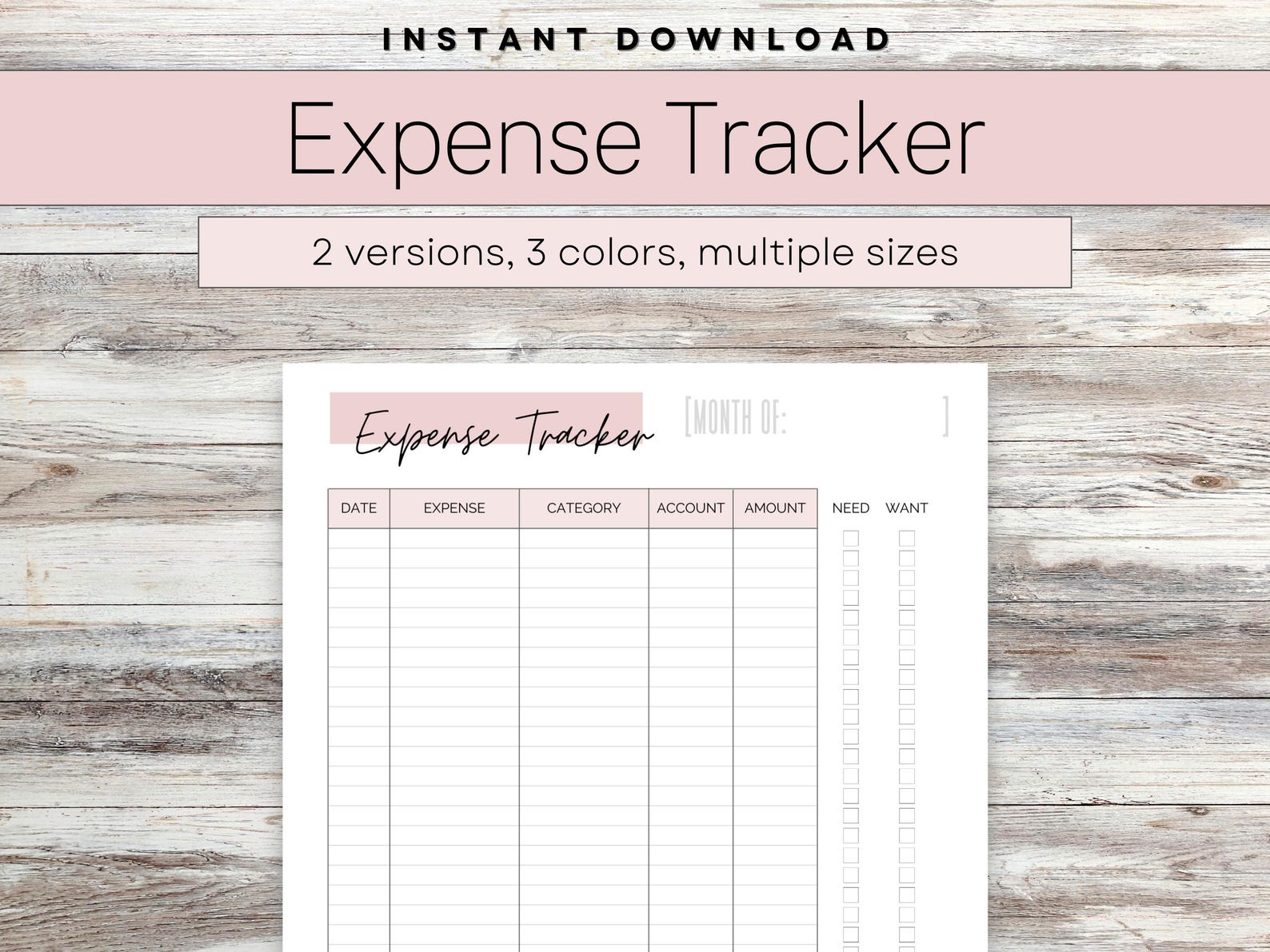 Expense Tracker, Personal Finance, Printable Spending Tracker, Finance ...
