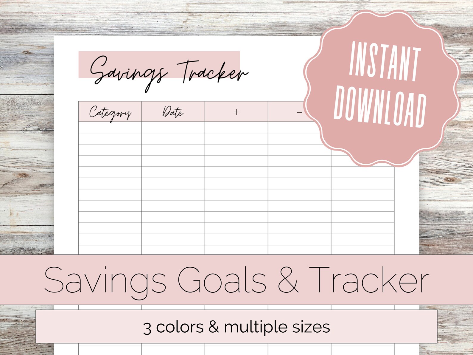 Printable Savings Tracker Savings Goal Savings Goal Planner - Etsy