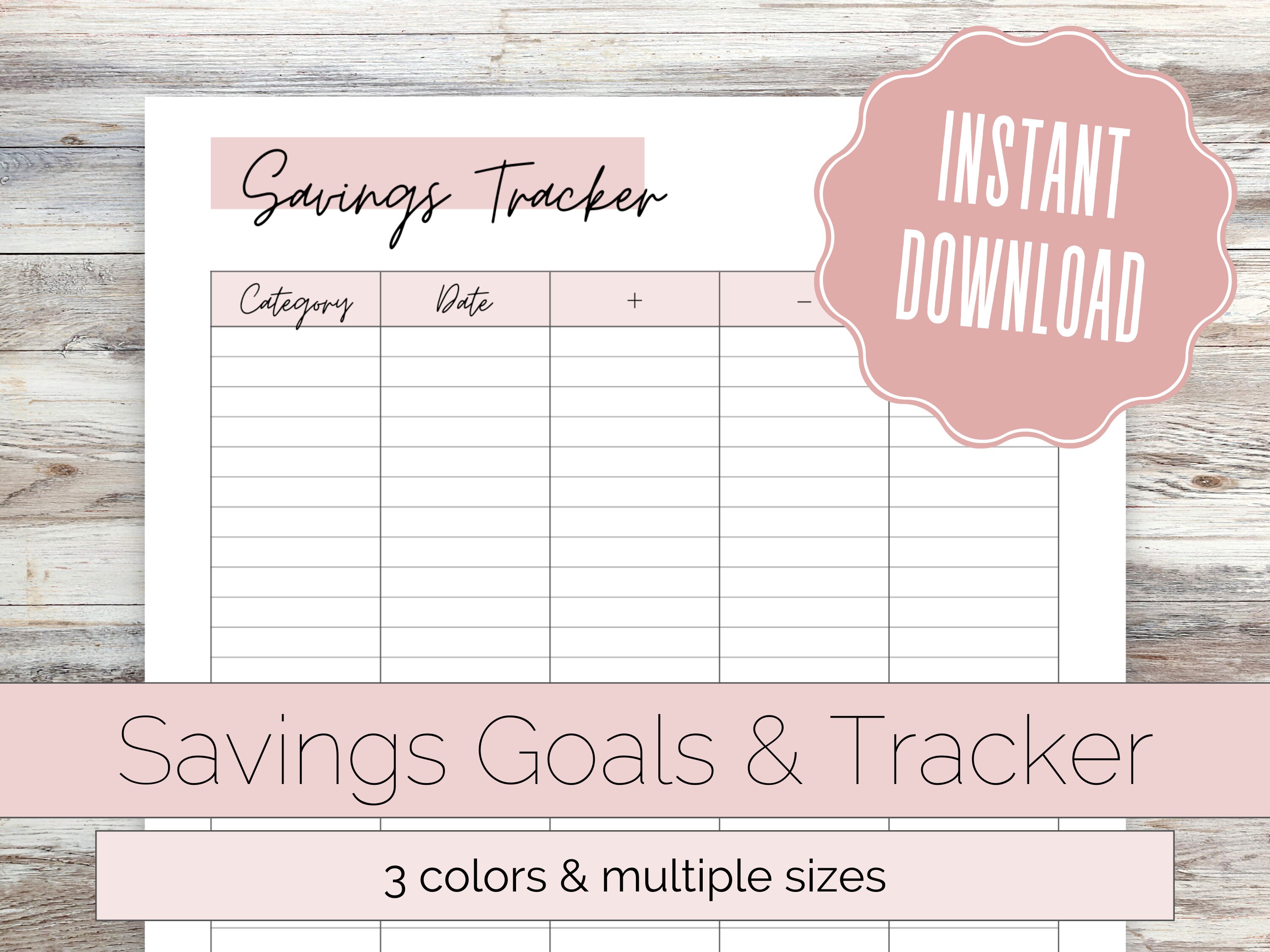 Printable Savings Tracker Savings Goal Savings Goal Planner - Etsy