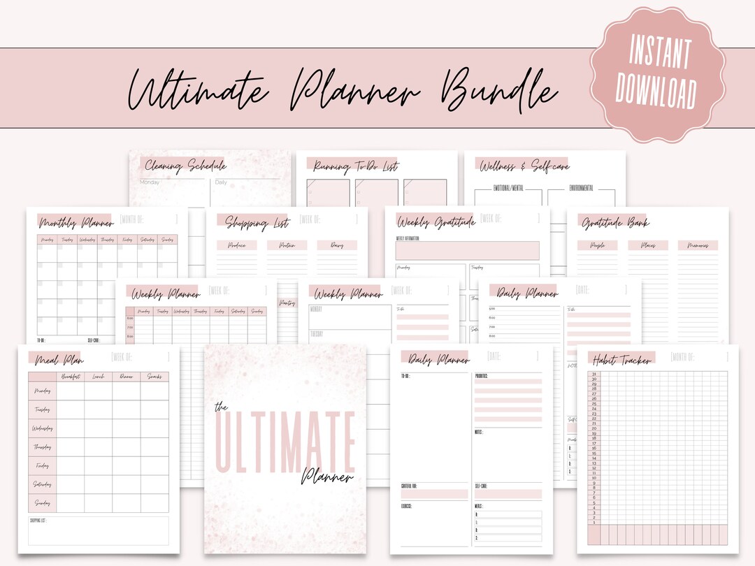 The Ultimate Planner Bundle, Printable Planner Bundle, Daily Planner ...