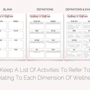 Wellness & Self Care Planner, Printable Wellness Journal, 8 Dimensions ...