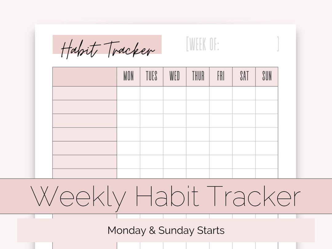 Weekly Habit Tracker, Daily Habit Tracker, Routine Tracker, Planner ...