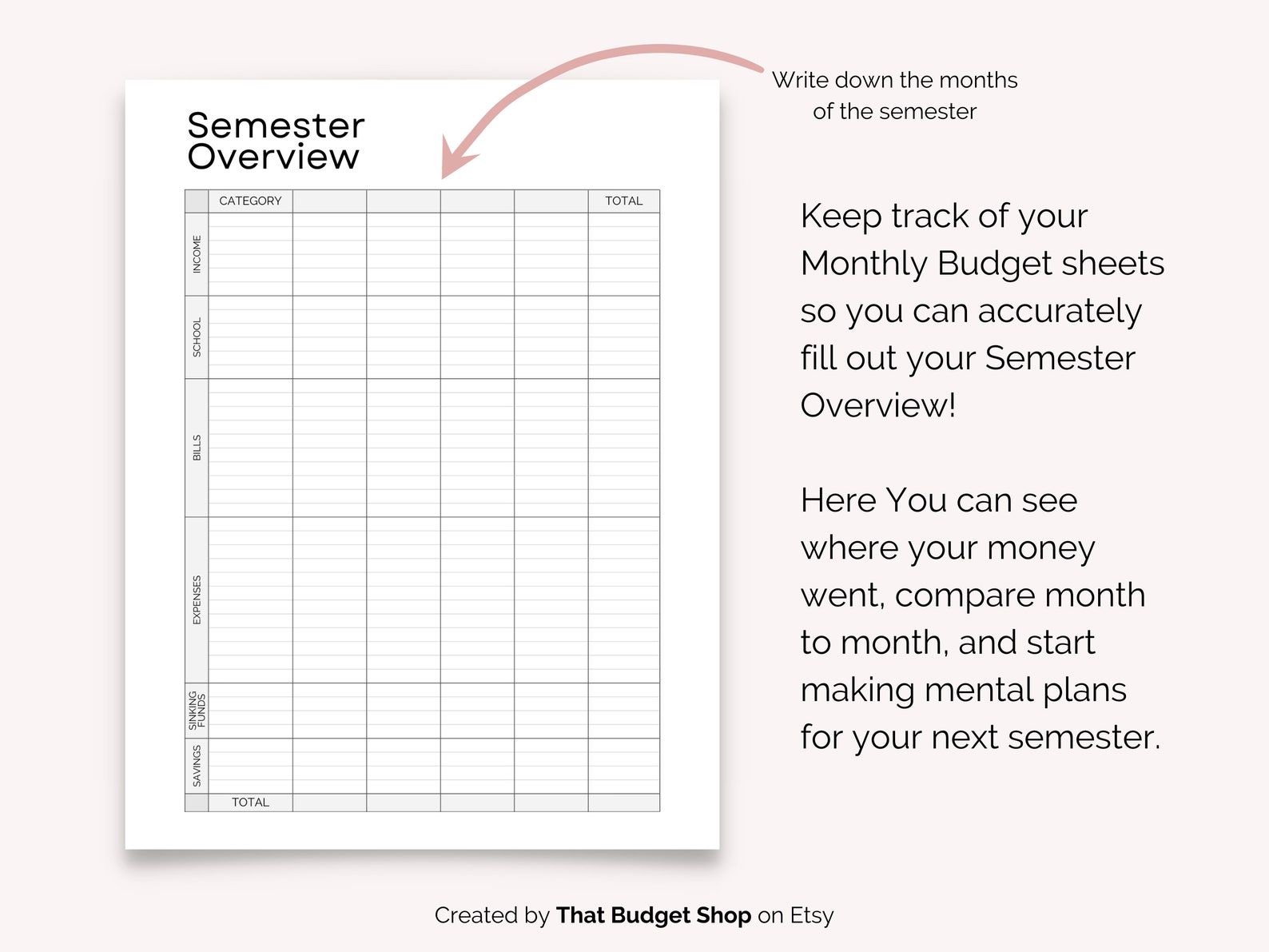Budget for College Students, College Budget Tracker, Student Expense ...