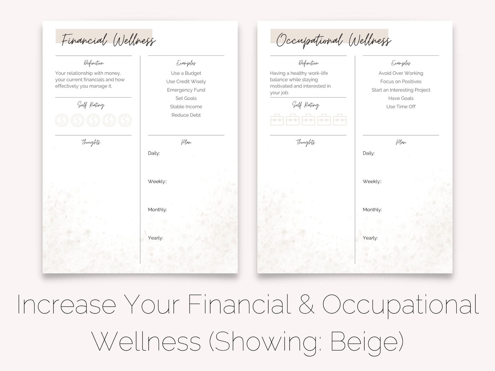 Wellness & Self Care Planner, Printable Wellness Journal, 8 Dimensions ...