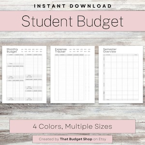 Budget for College Students, College Budget Tracker, Student Expense ...