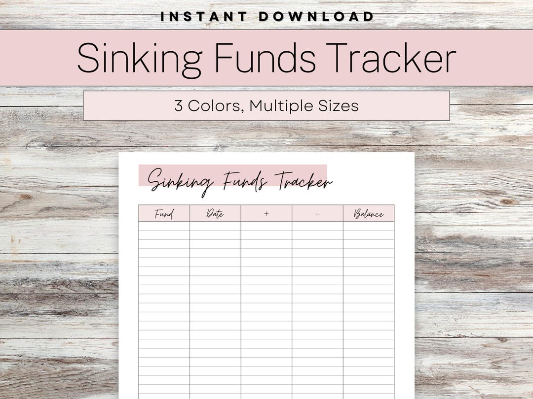 Sinking Funds Tracker, Printable Savings Goal Tracker, Savings Log ...