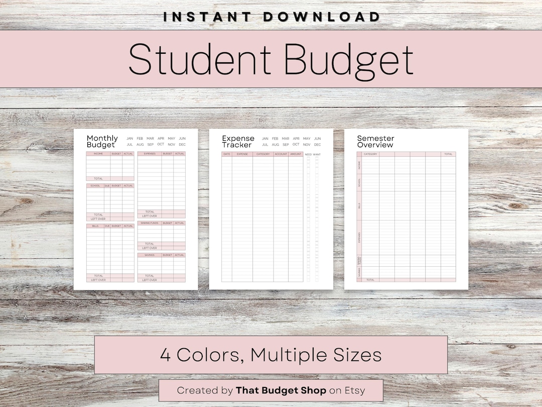 Budget for College Students, College Budget Tracker, Budget Planning ...