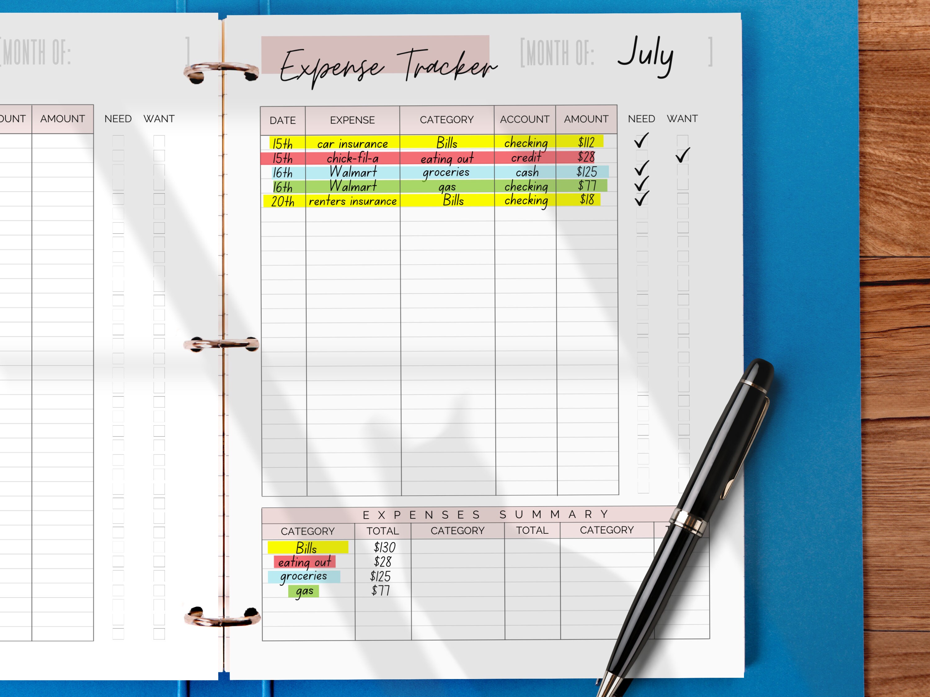 Expense Tracker, Personal Finance, Printable Spending Tracker, Finance ...