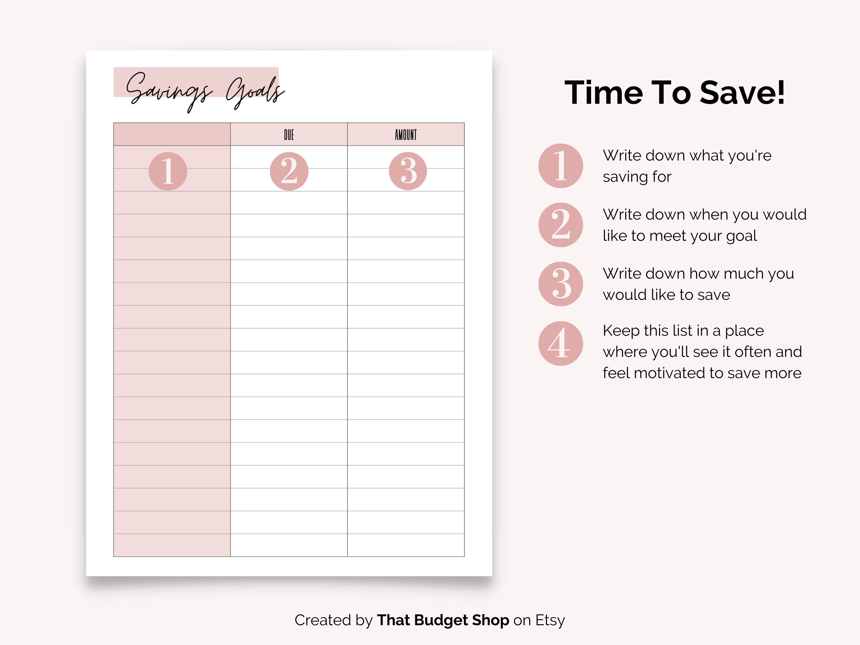 Printable Savings Tracker, Savings Goal, Savings Goal Planner, Money ...