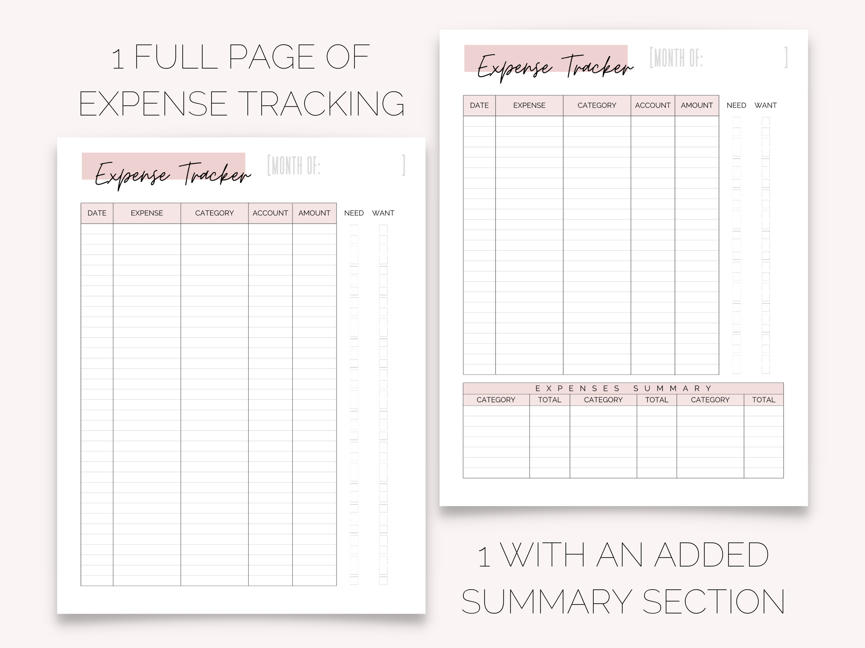 Expense Tracker, Personal Finance, Printable Spending Tracker, Finance ...