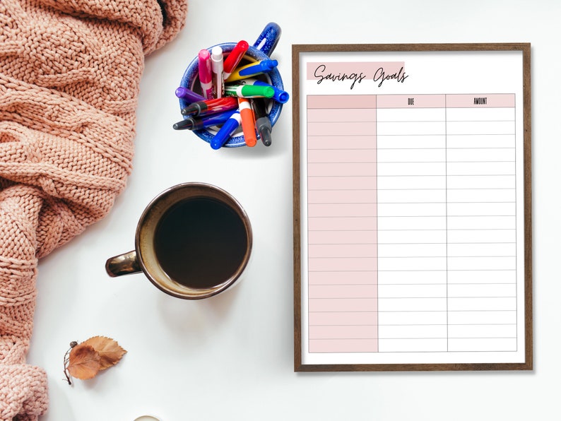 Printable Savings Tracker, Savings Goal, Savings Goal Planner, Money ...