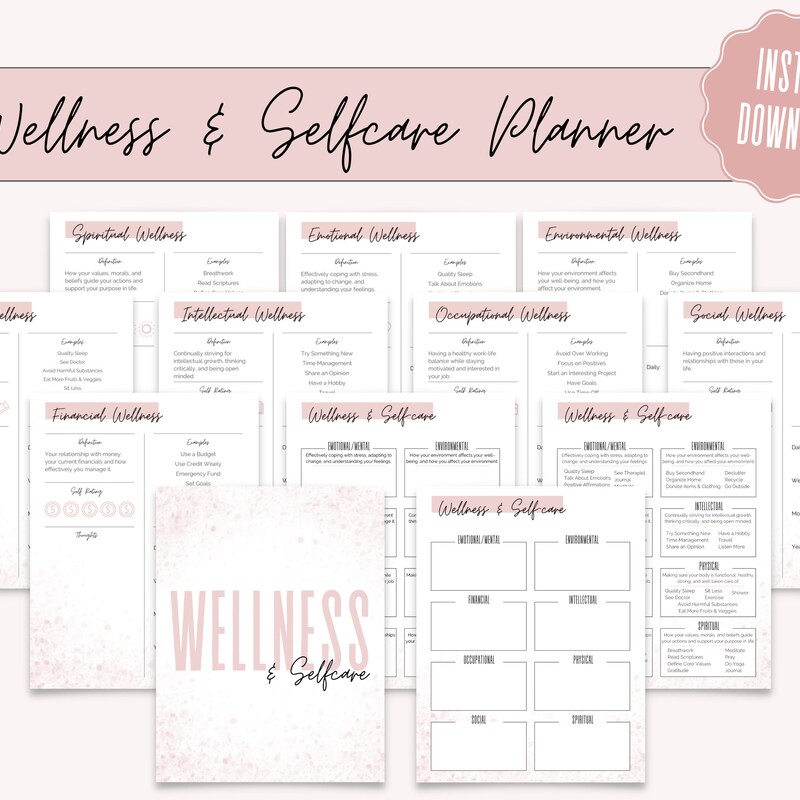Wellness Worksheets - Etsy