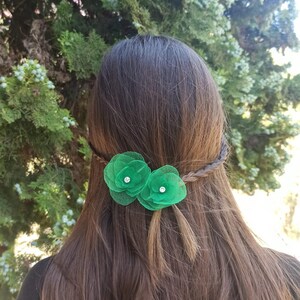 White Flower Bobby Pins With Fabric Flowers, White Floral Hair ...