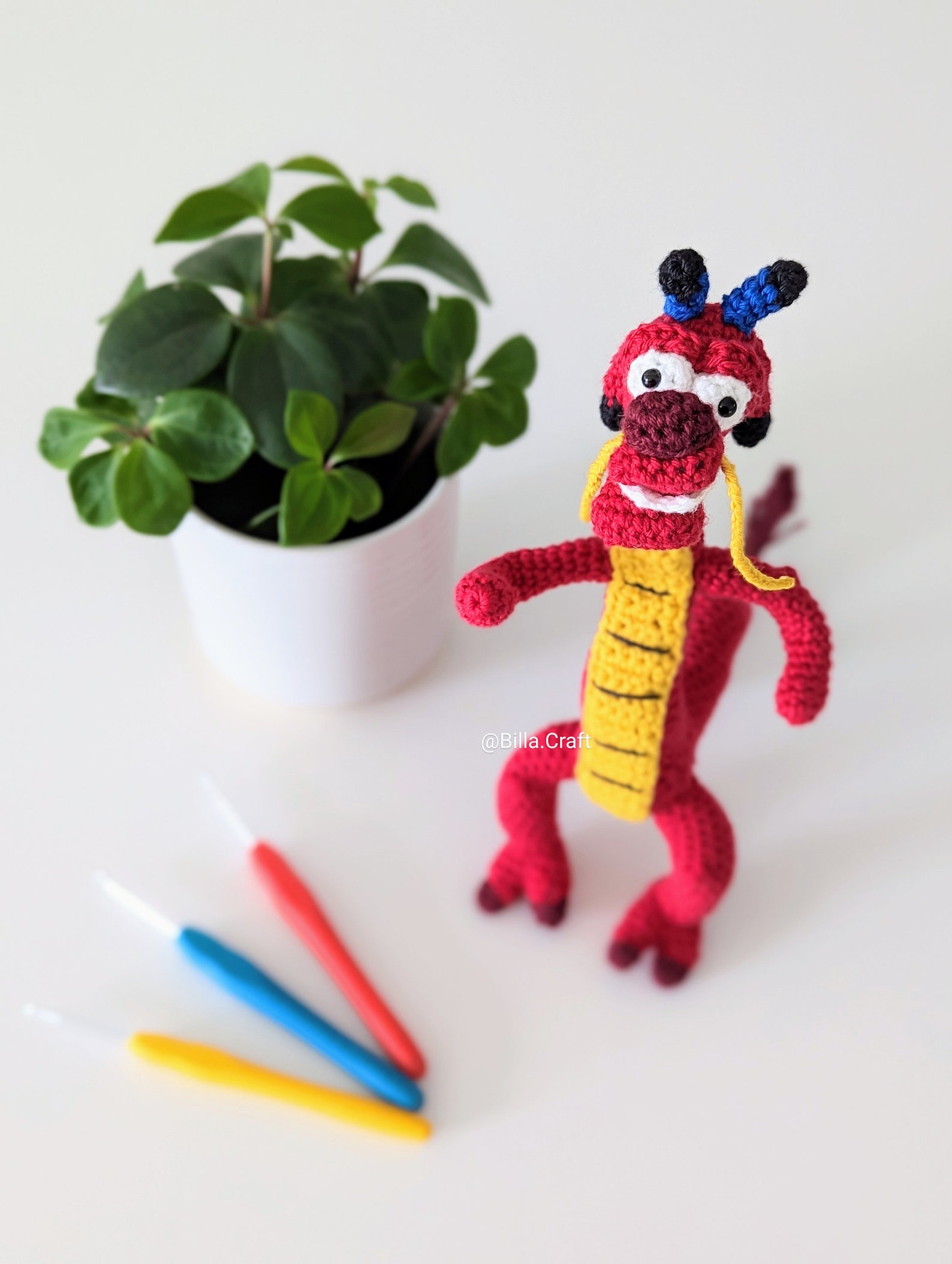Mushu mulan's Dragon Crochet Doll Amigurumi Pattern PDF - Etsy