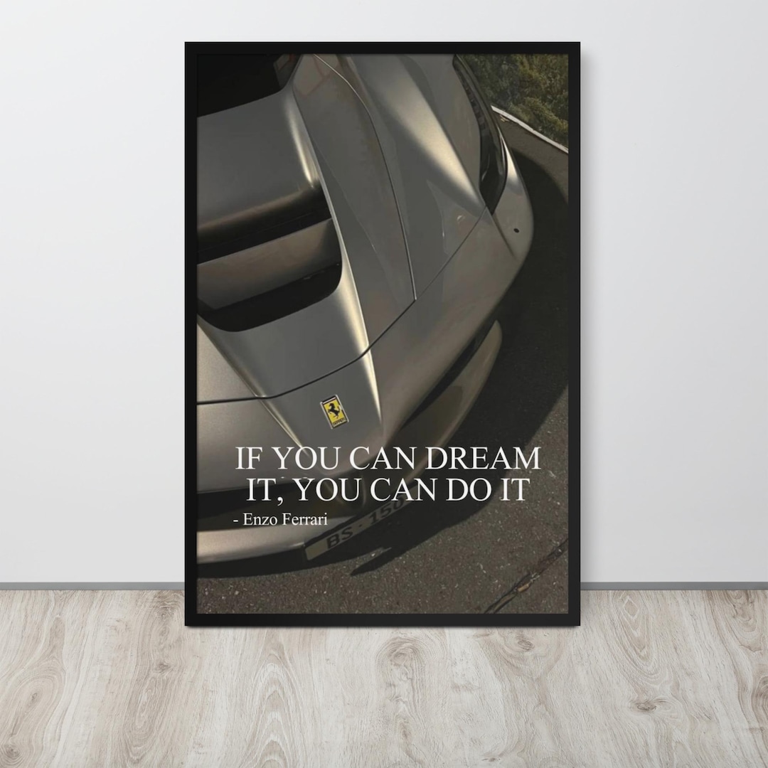Enzo Ferrari Quote– Framed Poster– Gift for Car Enthusiasts - Etsy