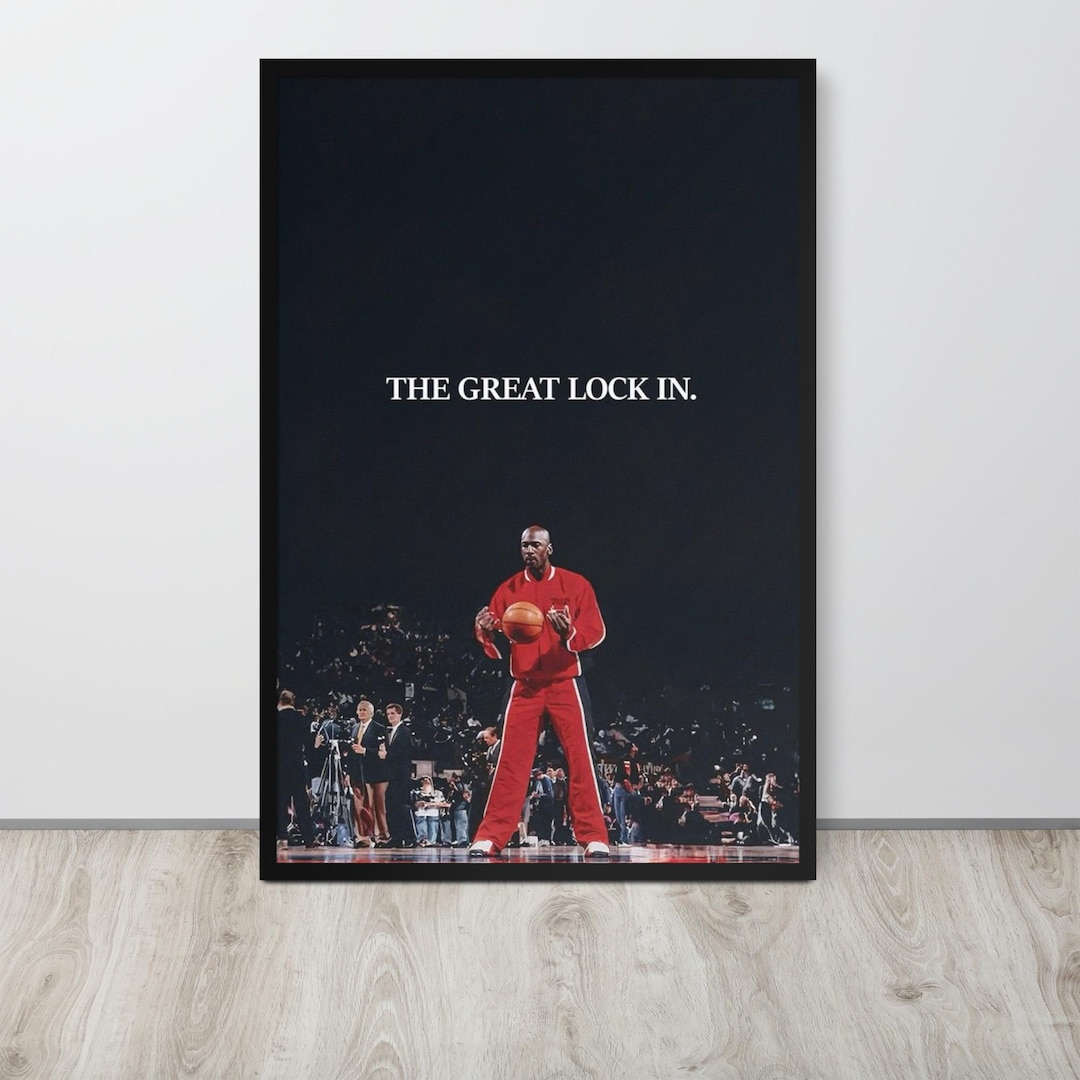 Michael Jordan Lock in Framed Poster– NBA Print – Gift for NBA Fans - Etsy