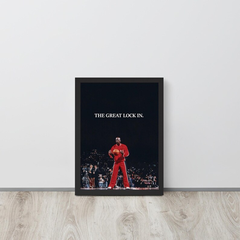 Michael Jordan Lock in Framed Poster– NBA Print – Gift for NBA Fans - Etsy