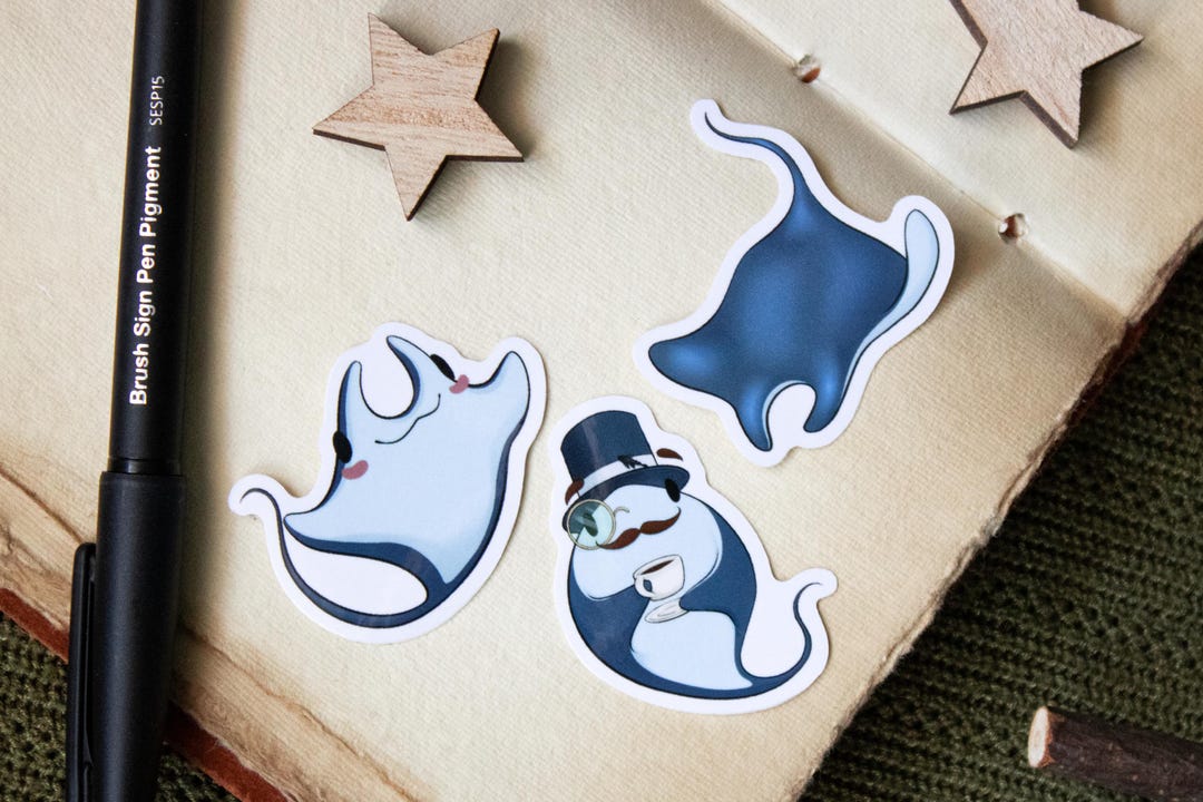 Manta Ray Stickers | Cute Animal Stickers - Etsy
