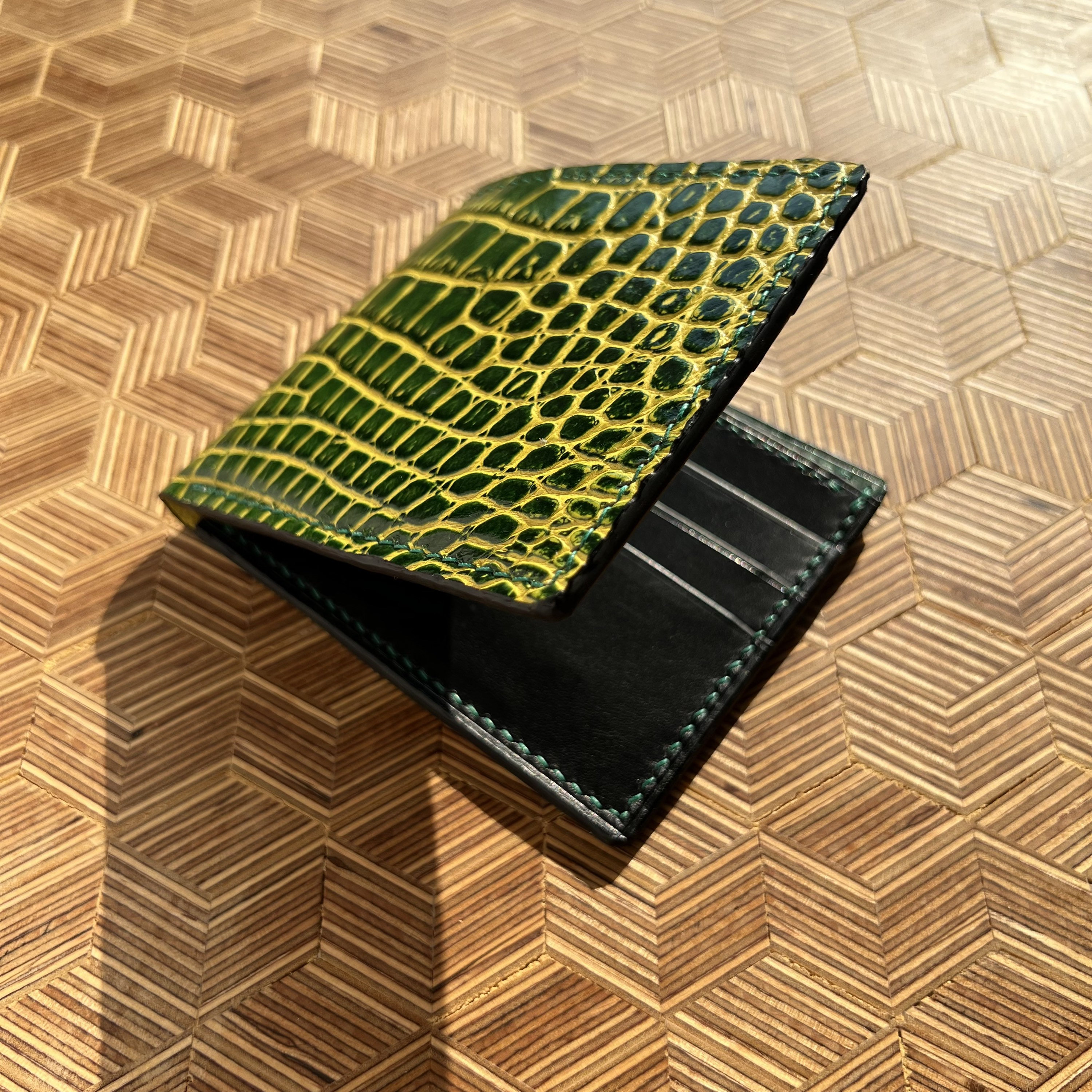 Handmade Alligator Leather Wallet Bifold Wallet Full Grain - Etsy