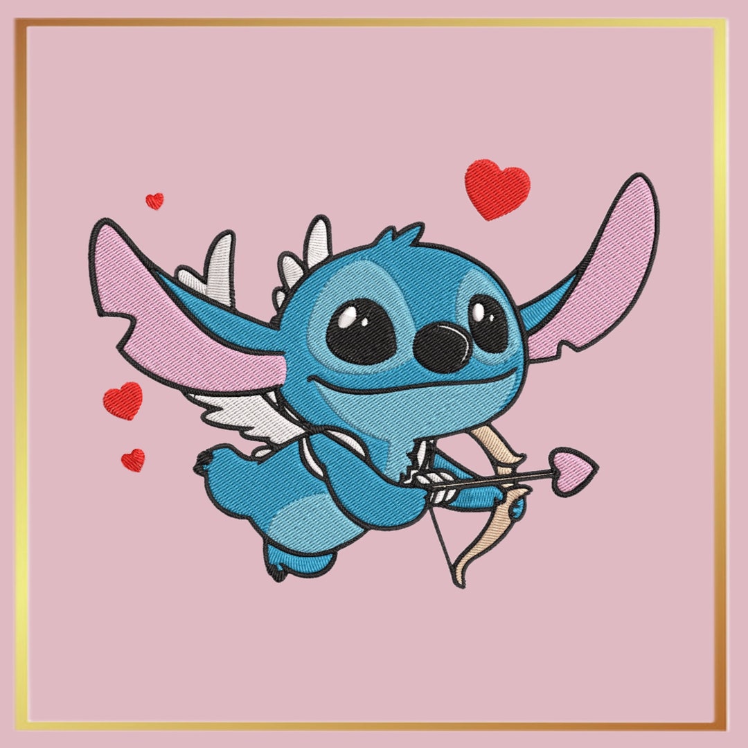 Stitch Cupid Valentines Day Embroidery Design File / Digital Download ...