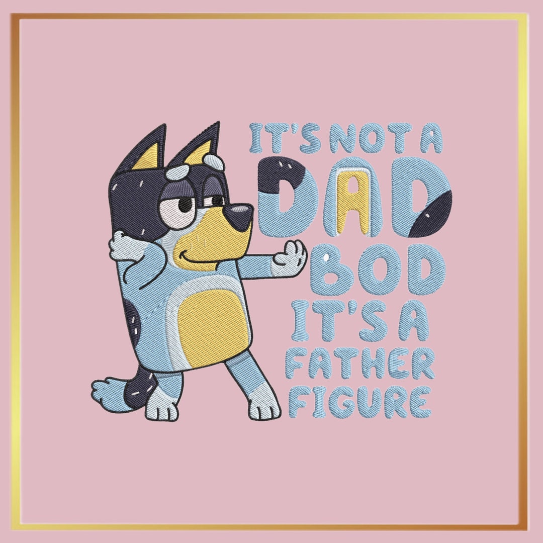 Cartoon Blue Dog Dad Bod Embroidery Design File / Digital Download - Etsy