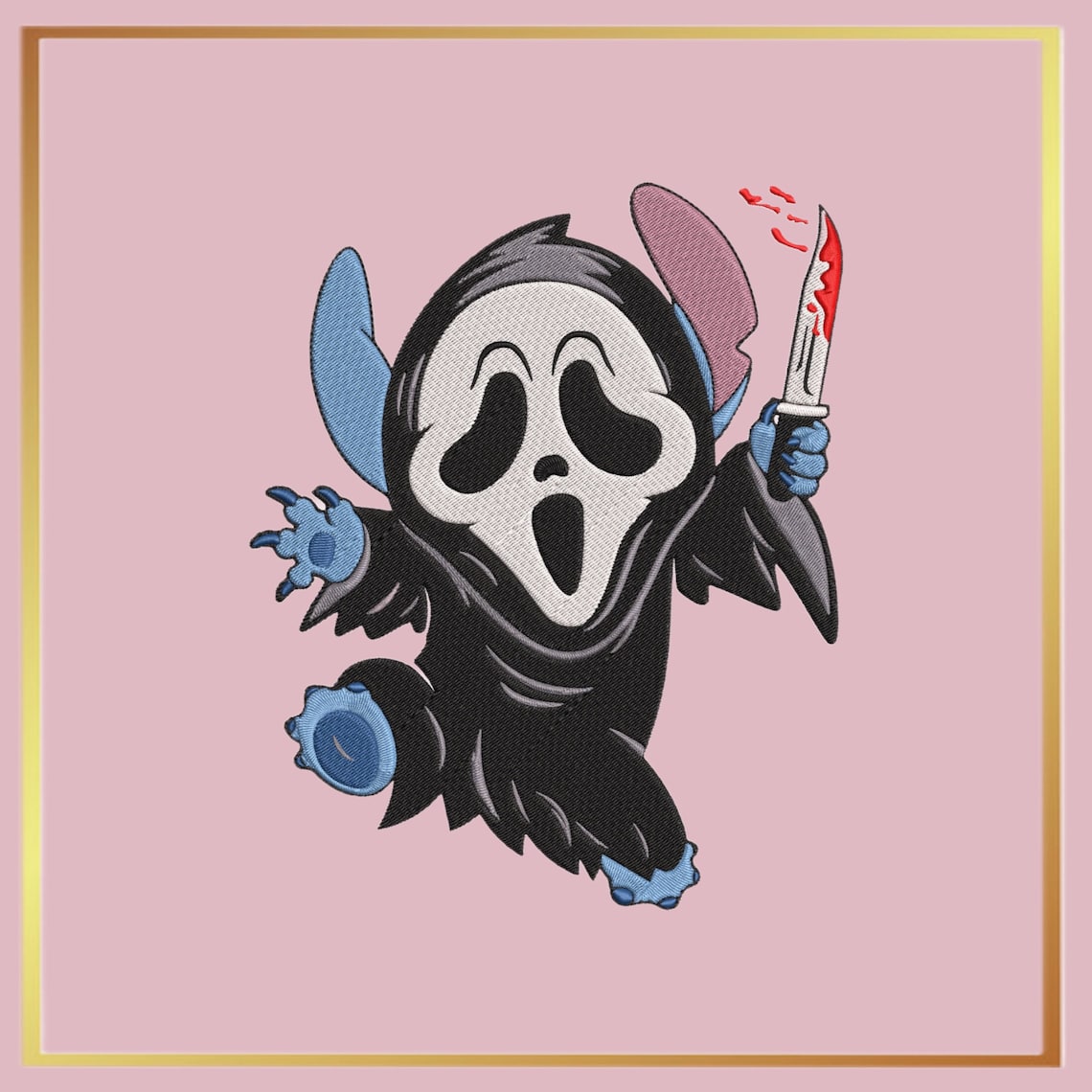 Stitch Scream Ghostface Halloween Embroidery Design File / Horror ...