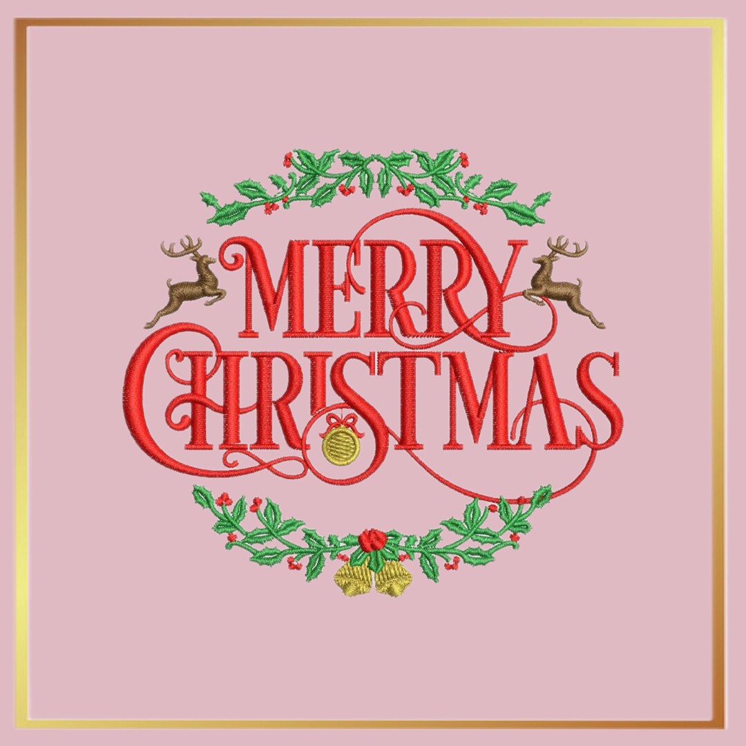 Merry Christmas Embroidery Design File / Christmas Garland Embroidery ...