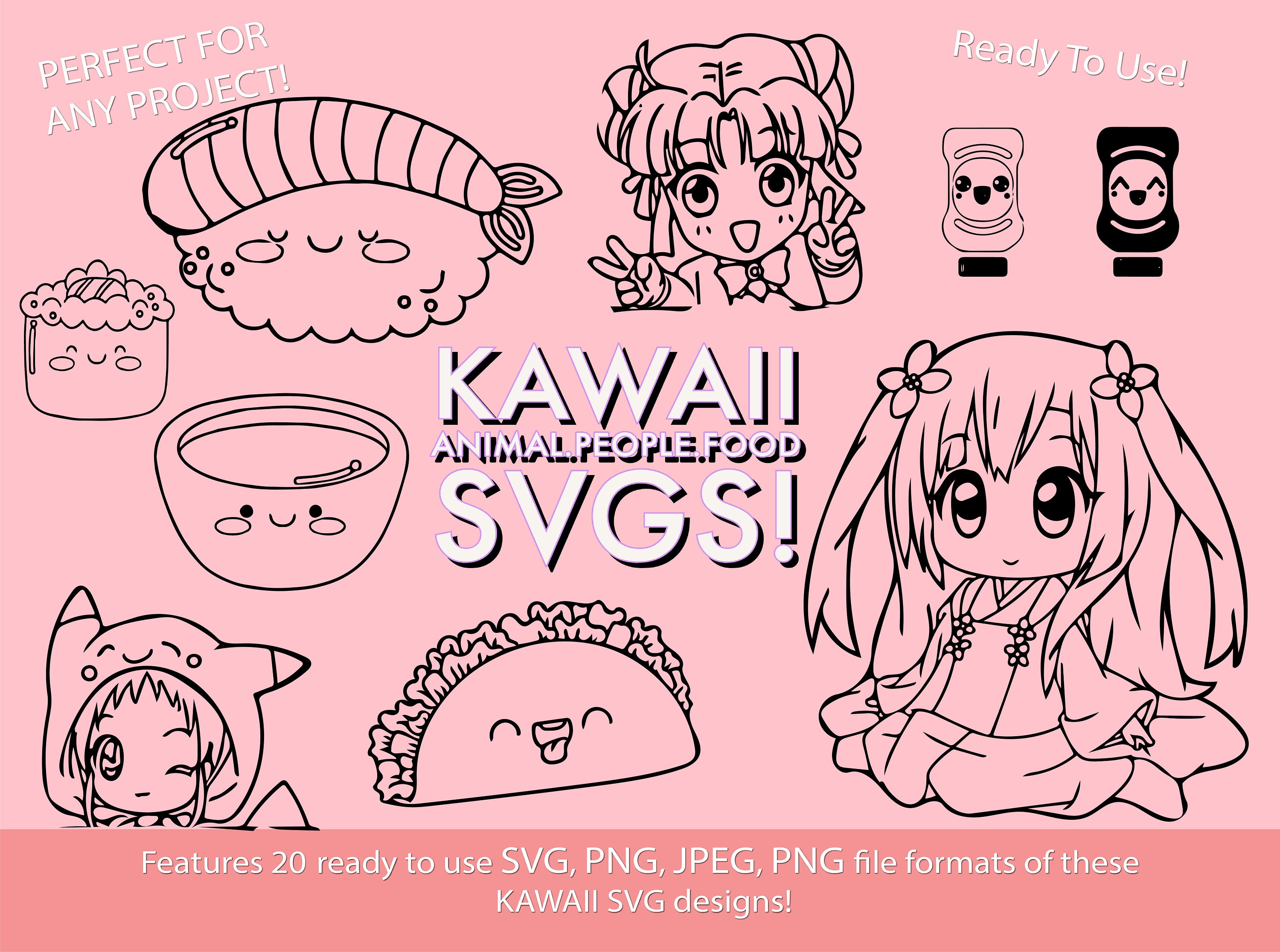 Manga Girls Svg Cut Bundle Manga Girls Svg Cricut Svg Svg Manga Girls