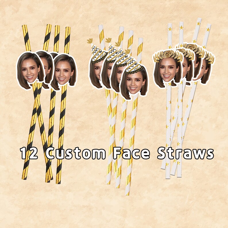 Personalized Face Straws Photo Straw Funny Straw Party - Etsy