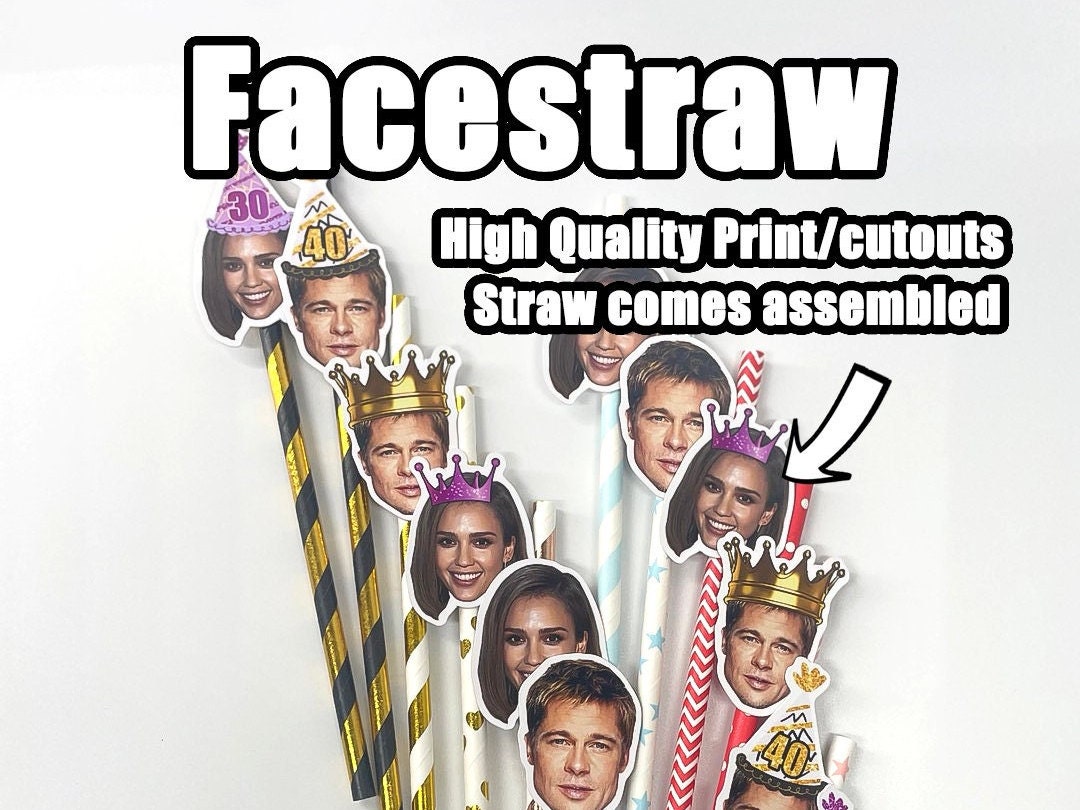 Personalized Face Straws, Photo Straw, Funny Straw, Party Straw ...