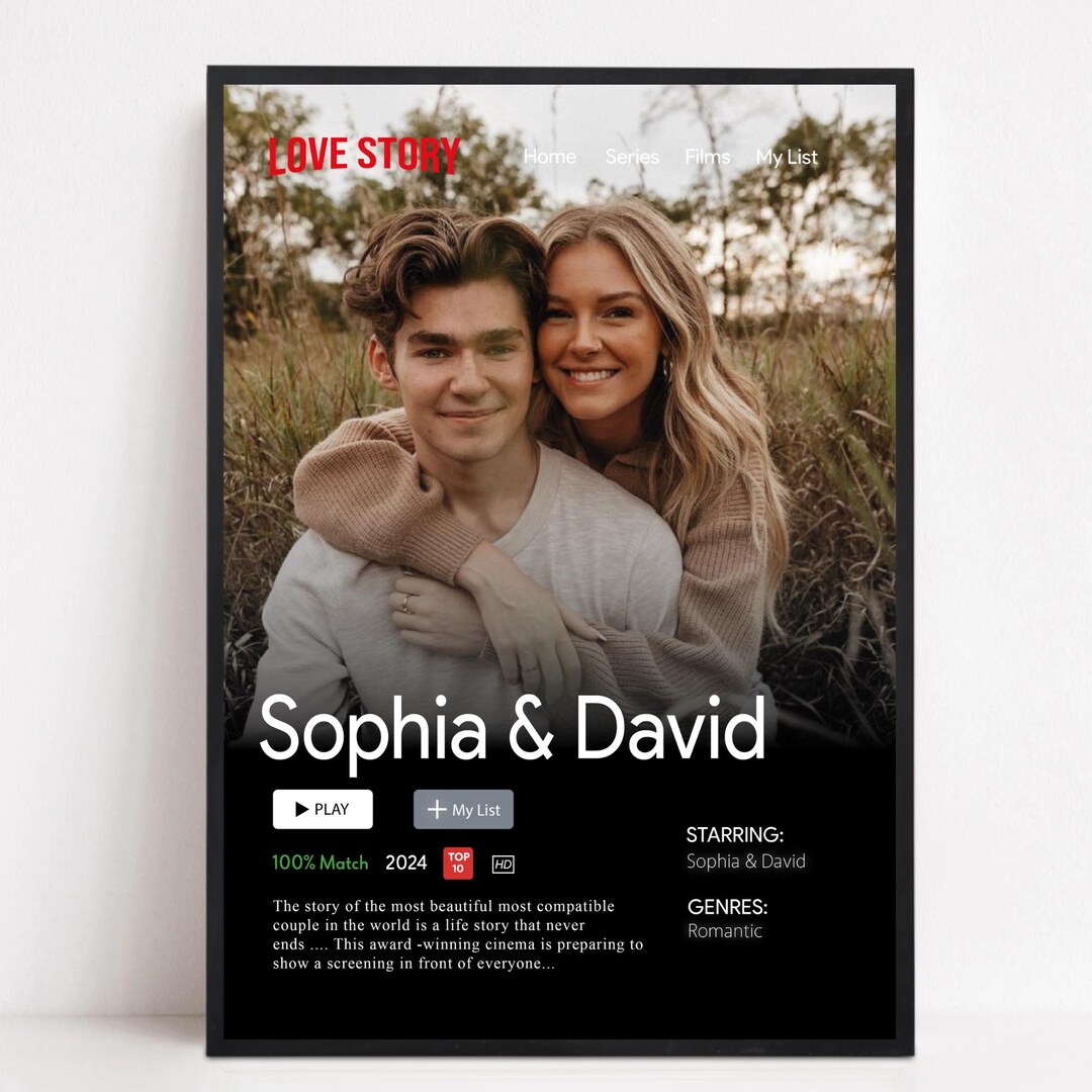 Personalized Netflix Wall Art | Personalized Netflix-inspired Couple ...