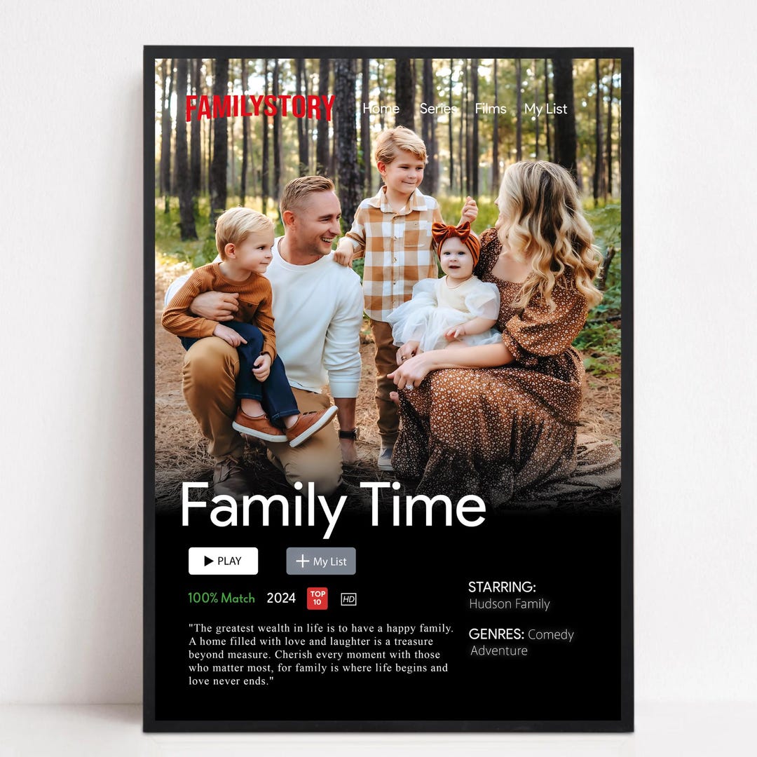 Personalized Netflix Wall Art | Family Time Custom Poster | Netflix ...