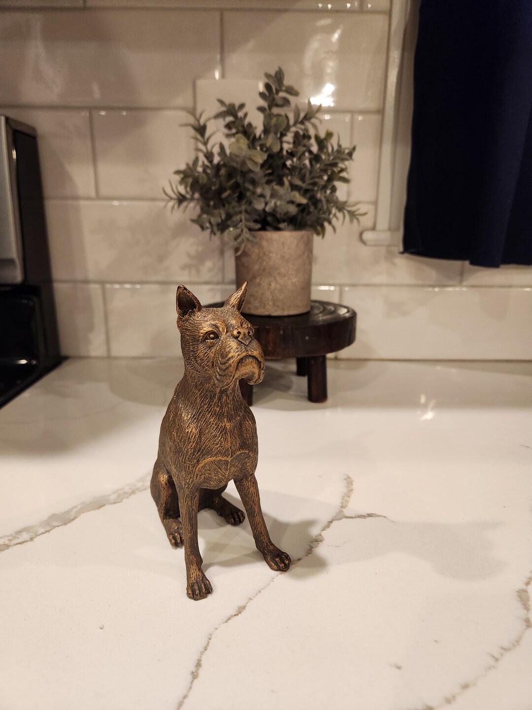 Vintage Bronze Boxer Dog Figurine - Etsy